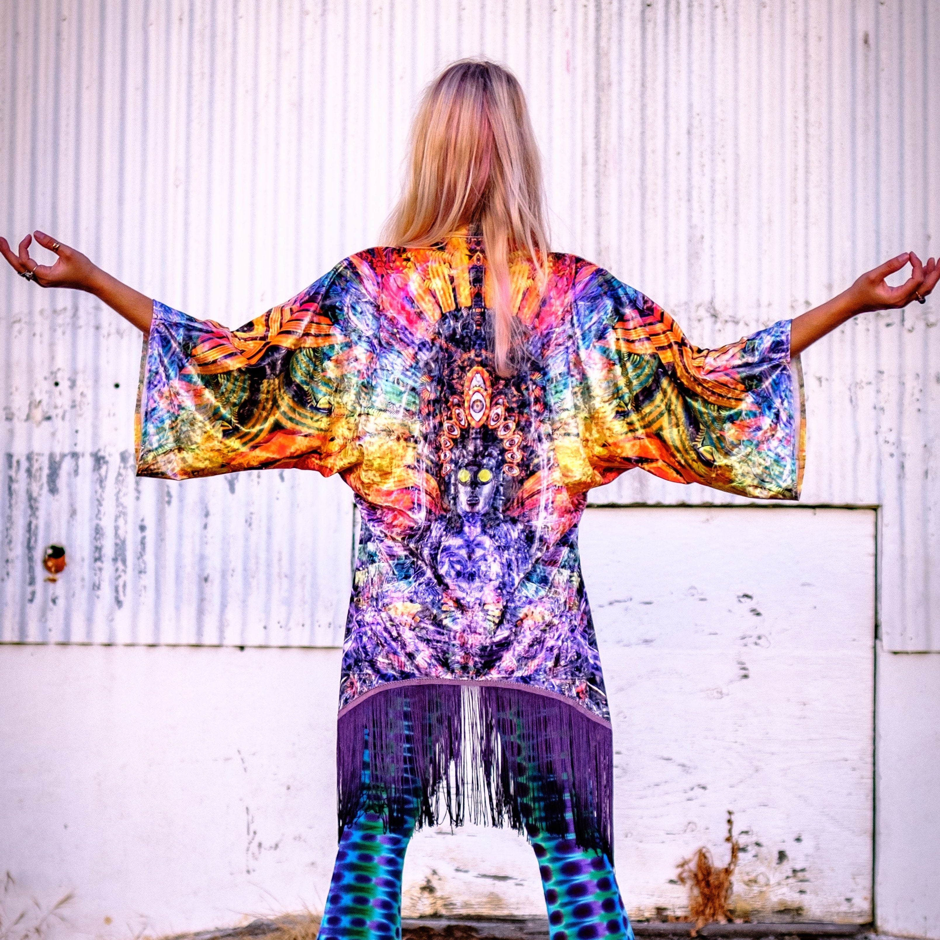 Johnathan Singer Velvet Kimono - "Isis/Ina May x Banjo Art"